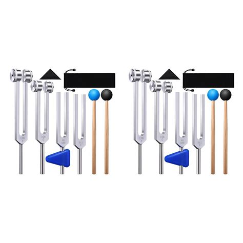 8 Pack Tuning Fork Set 128 Hz 256 Hz 512 Hz 528 Hz With Tuning Fork Hammer For Sound Sound