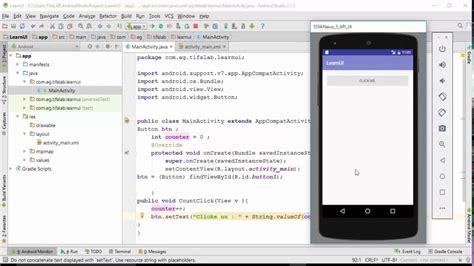 Android Ui How To Create Button Count Clicks Event Youtube
