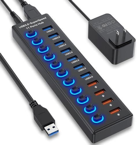 Amazon Com Powered Usb Hub Port Data Ports Charging Usb Ports Extender Cord Ft