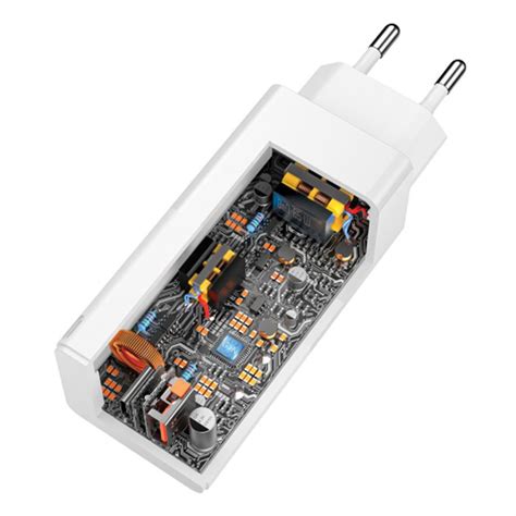 Forever 65W USB C PD USB A QC Vægoplader Hvid