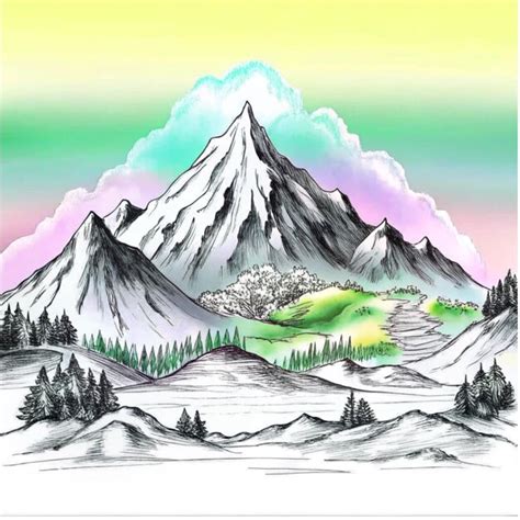 Images De Montagne Dessin Couleur Téléchargement Gratuit Sur Freepik