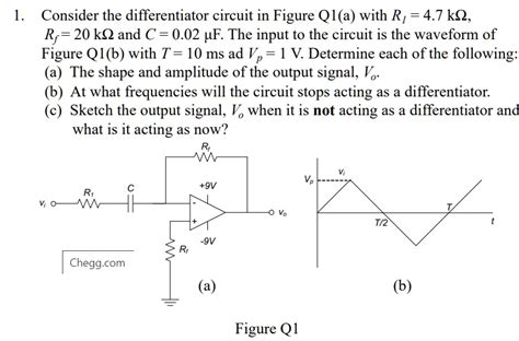 1 Consider The Differentiator Circuit In Figure Q1a With R1 47 KΩ