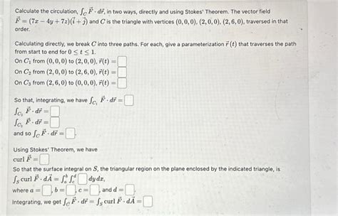 Solved Calculate The Circulation CFdr In Two Ways Chegg Com