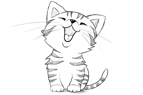 Милые картинки котиков для срисовки