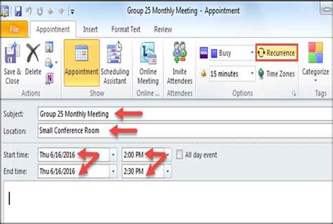 Microsoft Outlook 2010 How To Make A Calendar Appointment Or Meeting A