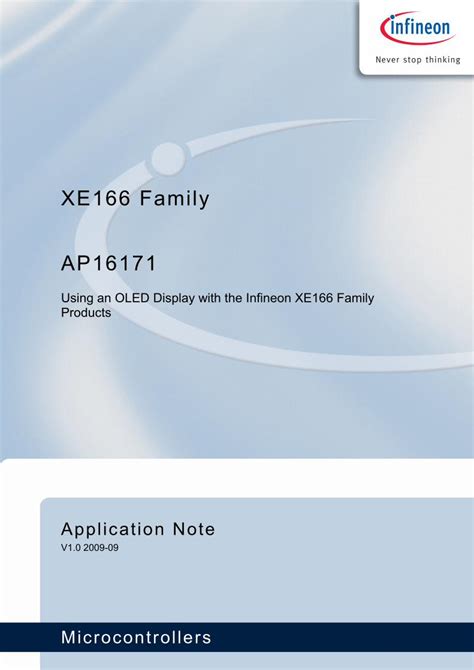 Pdf Ap1617110 Oled Display Infineon Technologies Dokumen Tips