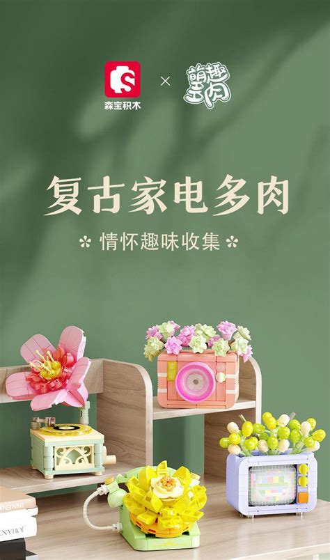 萌趣多肉蒂亚摄影 复古家电多肉森宝SEMBO 611070 Brick4 最实用的国产积木索引表