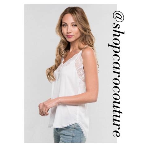 Lovestitch Tops Lingerie Inspired Camisole Strappy Tank White Poshmark