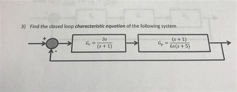 solved 3 find the closed loop characteristic equation of
