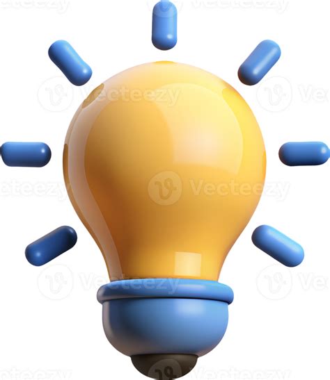 3d Minimalist Light Bulb Icon Ai Solution Idea Generation Innovation