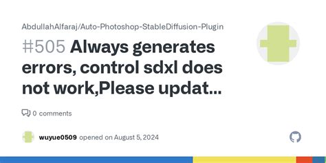 Always Generates Errors Control Sdxl Does Not Workplease Update The