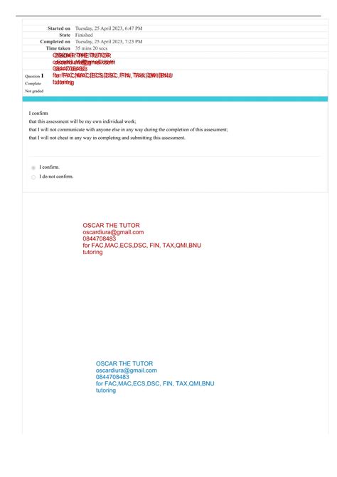 ECS ASSESSMENT OF EXPECTED QUESTIONS AND SOLUTIONS ECS ECS Stuvia SA