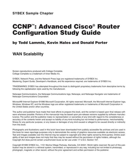 ccnp™ advanced cisco® router pdf