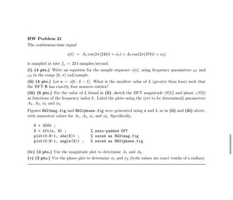 Solved Hw Problem 21 The Continuous Time Signal