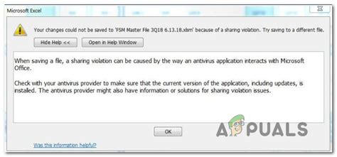 how to fix a sharing violation error in excel