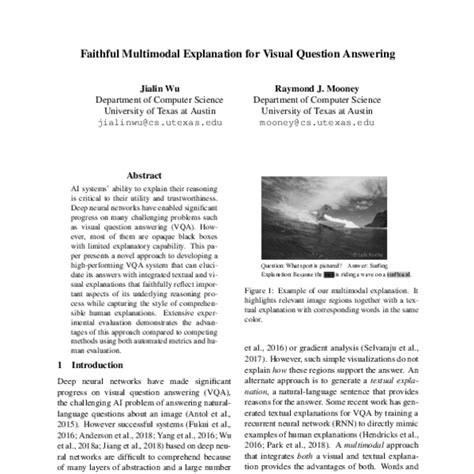 Faithful Multimodal Explanation For Visual Question Answering Acl Anthology
