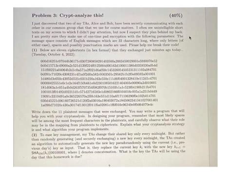 Problem 3 Crypt Analyze This I Just Divcovered That Chegg Com