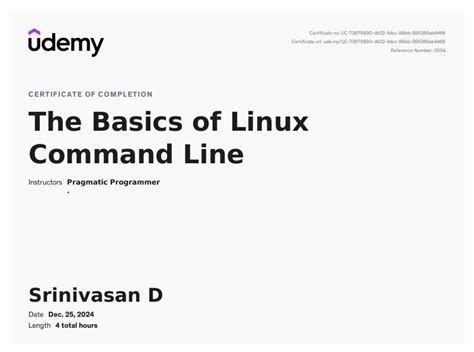 Linux Udemy Learning Srinivasan D