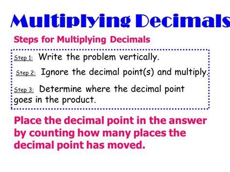 Multiplying Decimals Steps