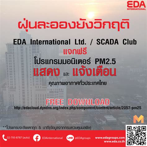 Eda Groups แจกฟรี โปรแกรมมอนิเตอร์แจ้งเตือน Pm2 5