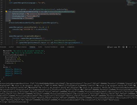Javascript Azure Pronunciation Assessment Could Not Deserialize Speech Context Error Stack