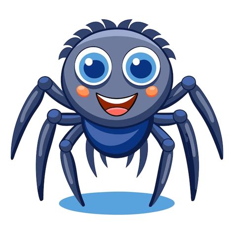 Милая мультфильмная пауковая векторная иллюстрация Премиум Ai сгенерированный вектор