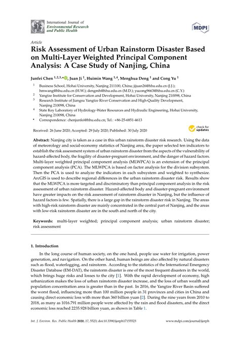pdf risk assessment of urban rainstorm disaster based on multi layer