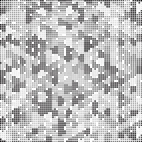 Retro Black And White Halftone Square Dots Mess Concept Background Pattern Texture Stock Vector