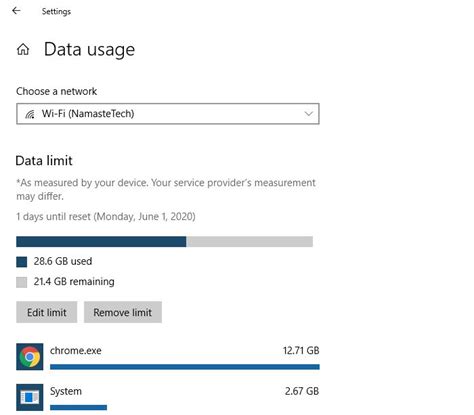 Limit Monitor Manage Internet Data Usage On Windows 11
