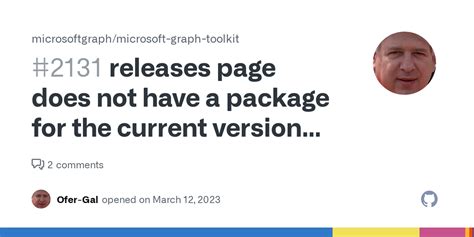 Releases Page Does Not Have A Package For The Current Version 292