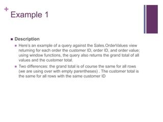 Window Aggregate Functions PPT