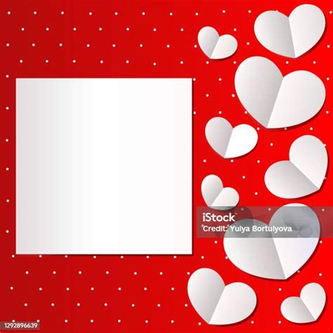 하트와 물방울 무늬의 벡터 프레임은 카드 발렌타인 배경 등을 장식하는 배경 발렌타인 데이 벡터 그림입니다 공휴일에 대한 스톡