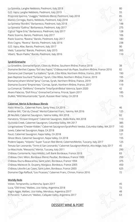 Menu At BOSA Food Drink Restaurant Bend