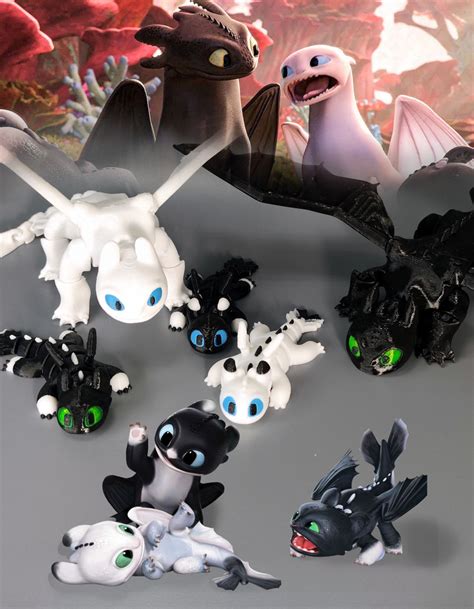 Семья Беззубика и Дневной фурии детеныши малыши фурий 3 шт Как приручить дракона купить на Ozon