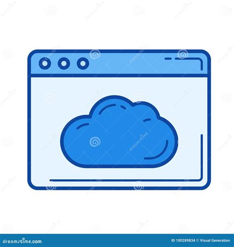 Cloud Storage Line Icon Stock Vector Illustration Of Download 100289834