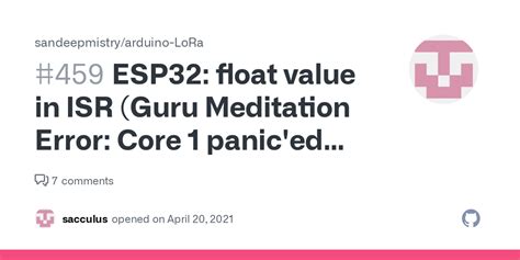 Esp32 Float Value In Isr Guru Meditation Error Core 1 Paniced