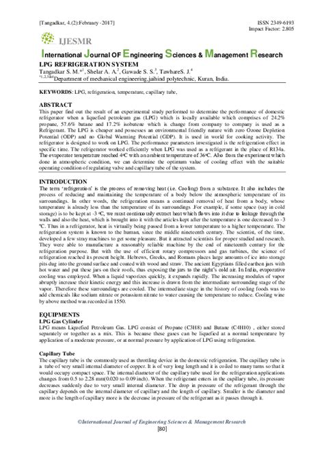 Pdf Lpg Refrigeration System