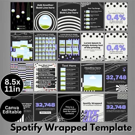 Spotify Wrap Template Etsy Uk