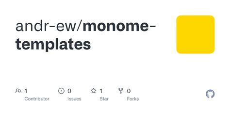 Github Andr Ewmonome Templates