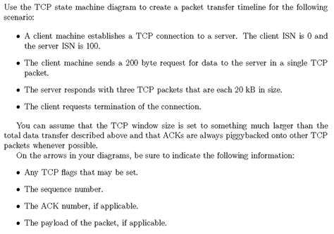 Use The Tcp State Machine Diagram To Create A Packet