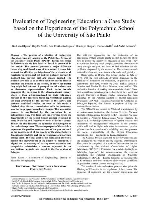 Pdf International Conference On Engineering Education Icee 2007