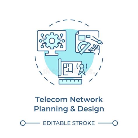 Telecom Network Planning And Design Soft Blue Concept Icon Stock Vector Illustration Of