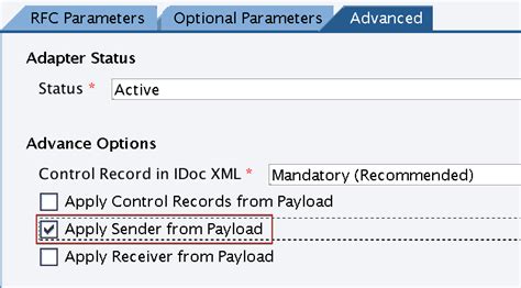 Idoc Control Record Set Sender From Payload Idocaae Receiver