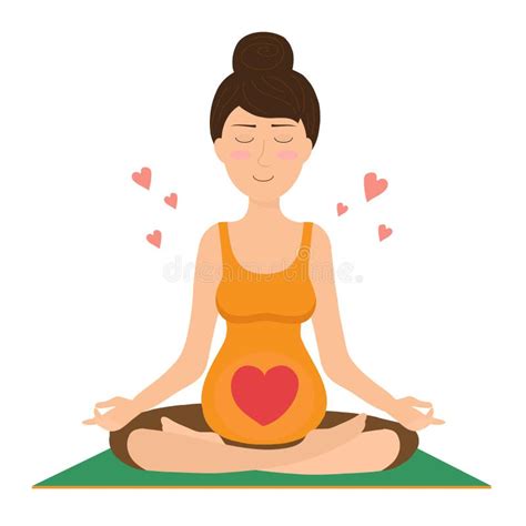 Pregnant Woman In Lotus Position Stock Illustration Illustration Of