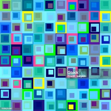 기하학적 추상 배경입니다 멀티 컬러 사각형으로 구성 됩니다 0명에 대한 스톡 벡터 아트 및 기타 이미지 0명 기하 도형 녹색 Istock
