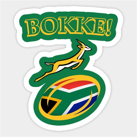 Bokke Springbok Rugby South African Flag Sticker Springbok Rugby