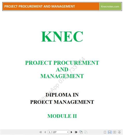 project procurement and management pdf notes knec pdf ebooks
