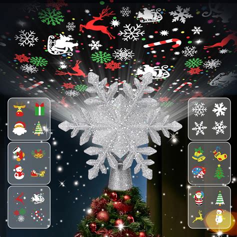 Christmas Tree Topper Lighted With 6 Projection Modes