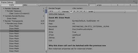 Frame Debugger Gpu Instancingbatching Why Does Unity Choose To Draw Random Objects In Between