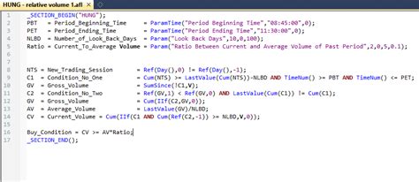 calculating relative volume rvol afl programming amibroker